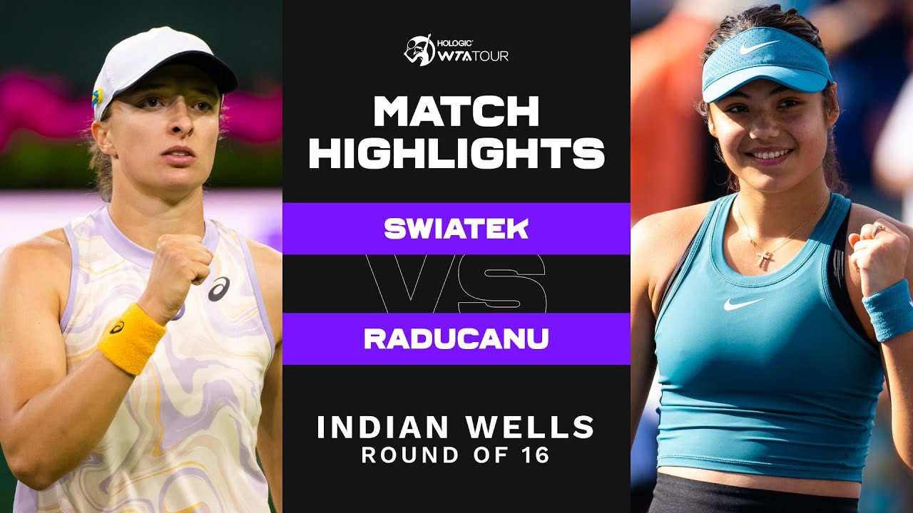 Iga Swiatek vs. Emma Raducanu | 2023 Indian Wells Round of 16 | WTA Match Highlights | テニスはフラミンゴ ...