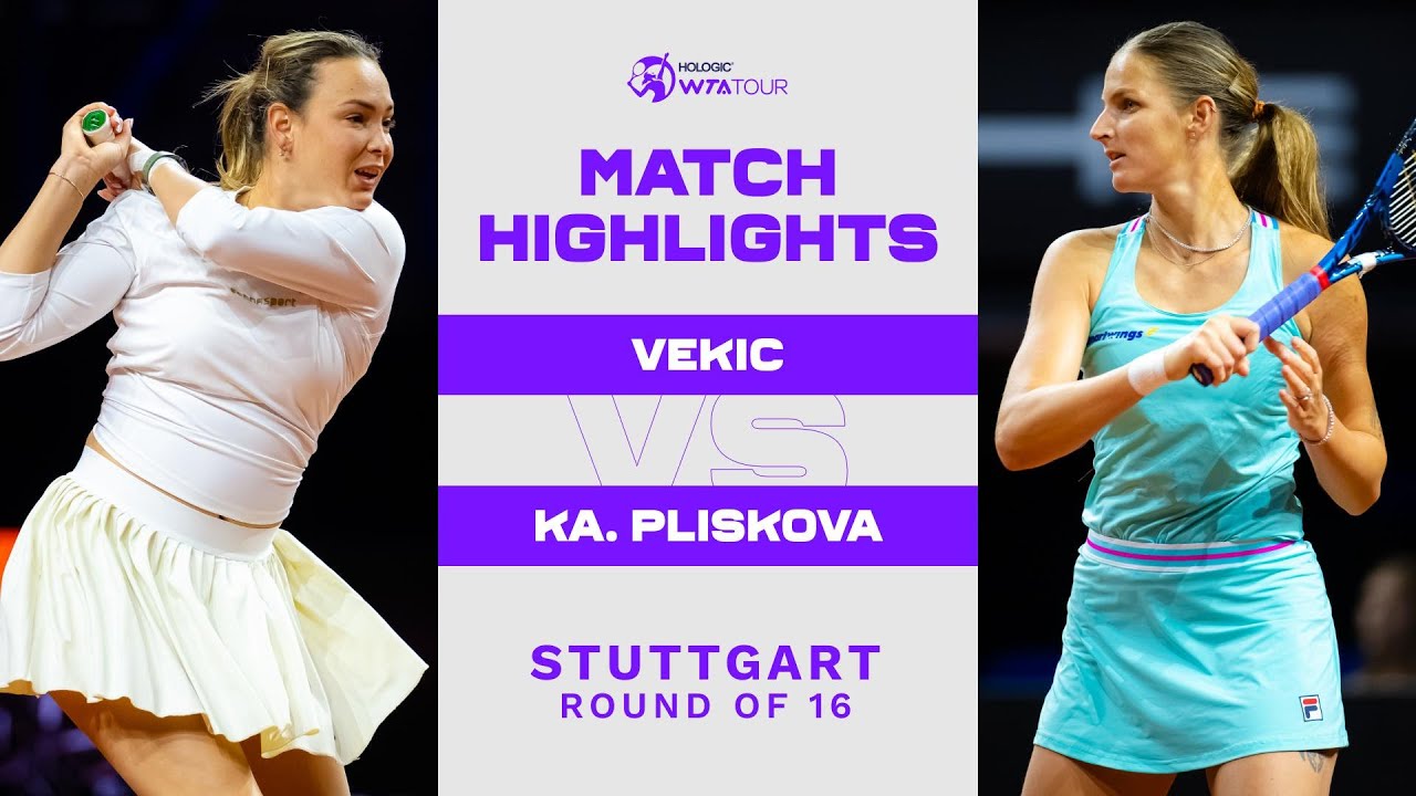 Donna Vekic vs. Karolina Pliskova | 2023 Stuttgart Round of 16 | WTA Match Highlights | テニスは ...