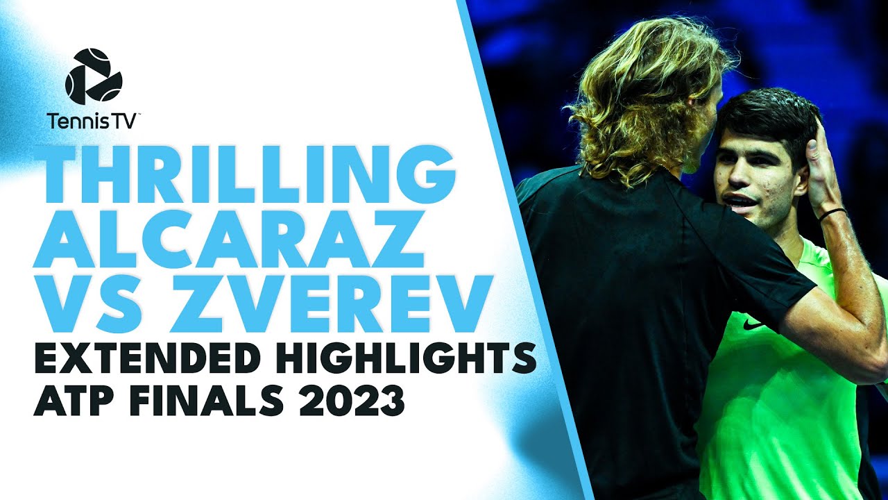 Carlos Alcaraz vs Alexander Zverev THRILLER! | Nitto ATP Finals 2023 Extended Highlights | テニスは ...