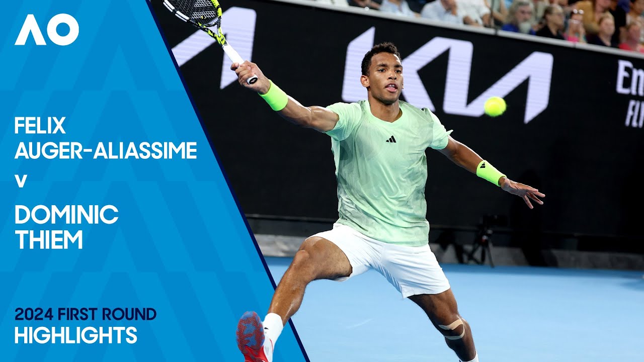 Felix Auger-Aliassime v Dominic Thiem Highlights | Australian Open 2024 First Round | テニスはフラミンゴに ...