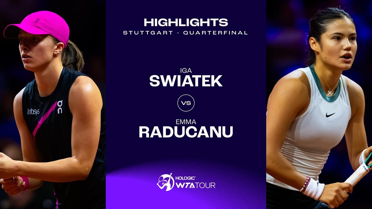 Iga Swiatek vs. Emma Raducanu | 2024 Stuttgart Quarterfinal | WTA Match Highlights | テニスはフラミンゴにまかせろ！