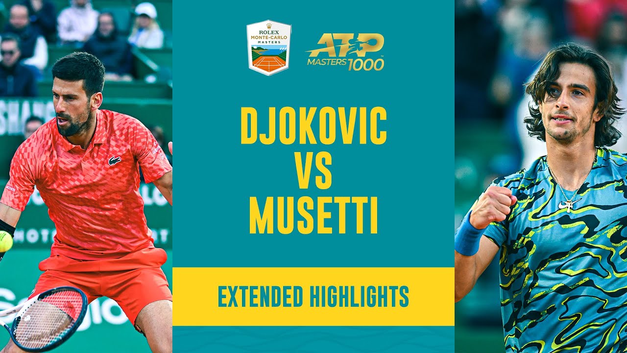 THRILLING Novak Djokovic vs Lorenzo Musetti Match | Monte Carlo 2023 Extended Highlights | テニスは ...