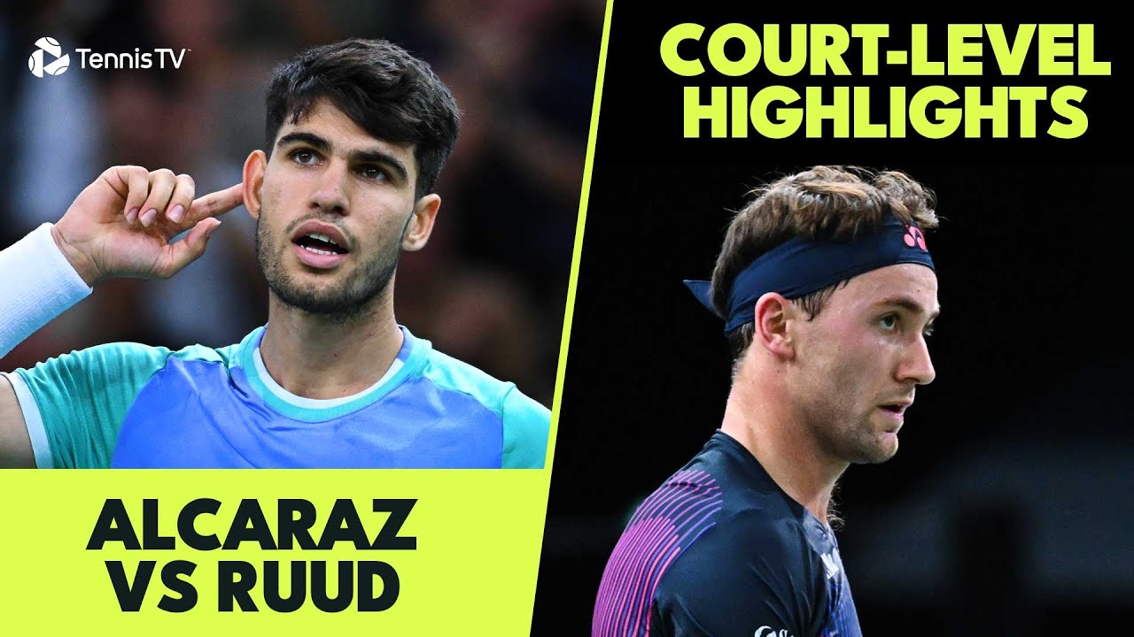 Carlos Alcaraz vs Casper Ruud Court Level Highlights | Nitto ATP Finals 2024 | テニスはフラミンゴにまかせろ！