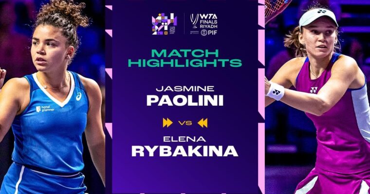 Jasmine Paolini vs. Elena Rybakina | 2024 WTA Finals Riyadh Group Stage | Match Highlights | テニス ...