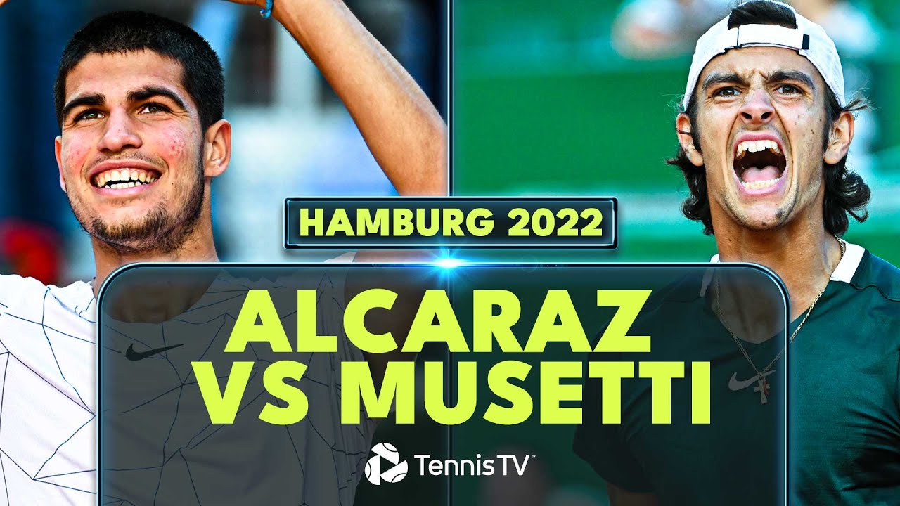 Carlos Alcaraz vs Lorenzo Musetti Rollercoaster Match! | Hamburg 2022 Final Extended Highlights ...