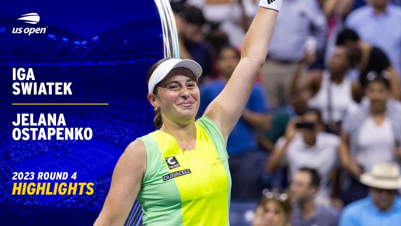 Iga Swiatek vs. Jelena Ostapenko Highlights | 2023 US Open Round 4 ...
