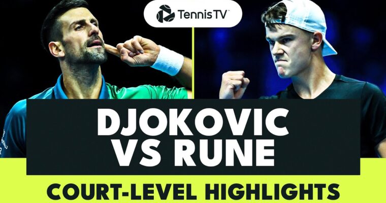 Novak Djokovic vs Holger Rune Thriller: Court-Level Highlights | Nitto ATP Finals 2023 | テニスは ...