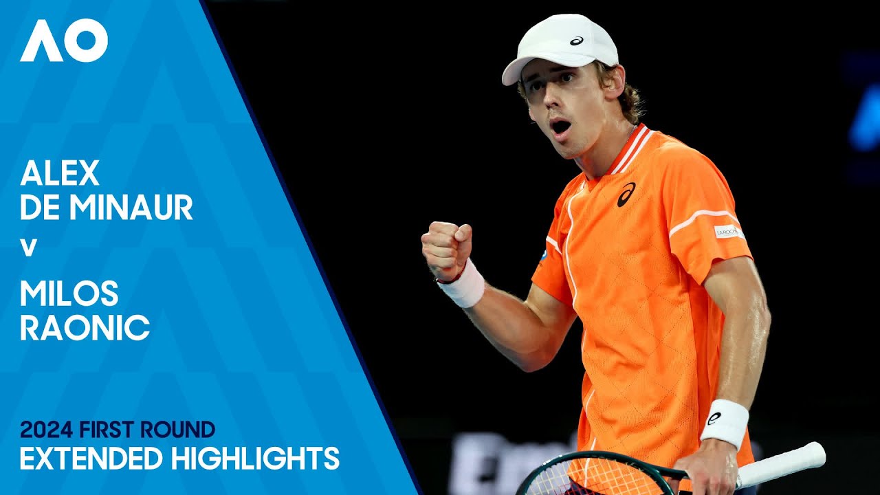 Alex de Minaur v Milos Raonic Extended Highlights | Australian Open 2024 First Round | テニスはフラミンゴ ...