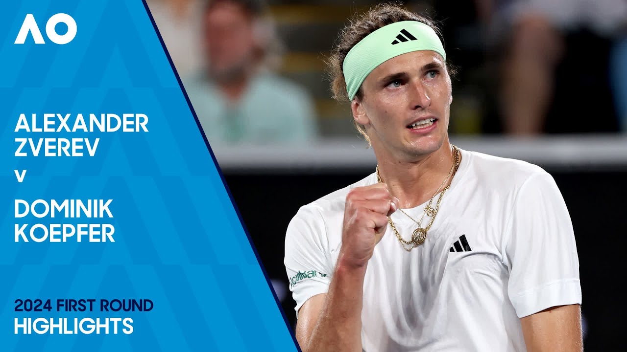 Alexander Zverev v Dominik Koepfer Highlights | Australian Open 2024 First Round | テニスはフラミンゴにまかせろ！