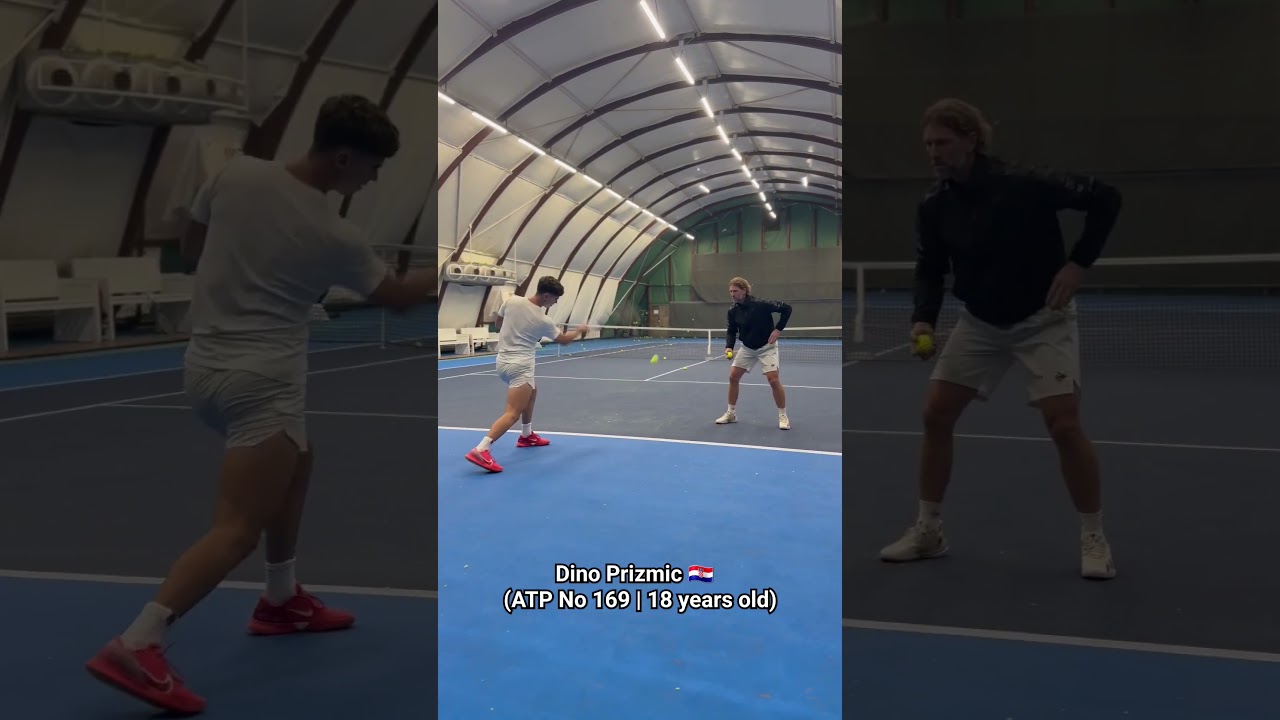 Dino Prizmic intense practice in Croatia (ATP No 169 | 18 years old ...