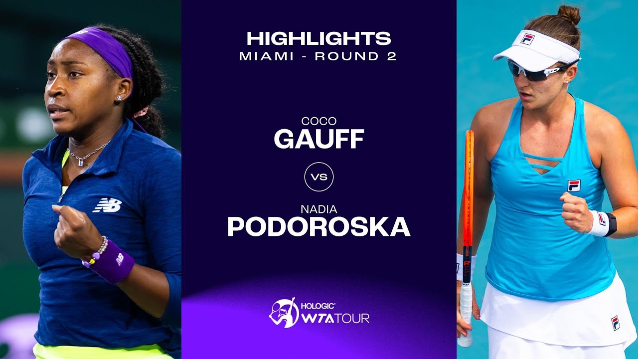 Coco Gauff vs. Nadia Podoroska | 2024 Miami Round 2 | WTA Match ...