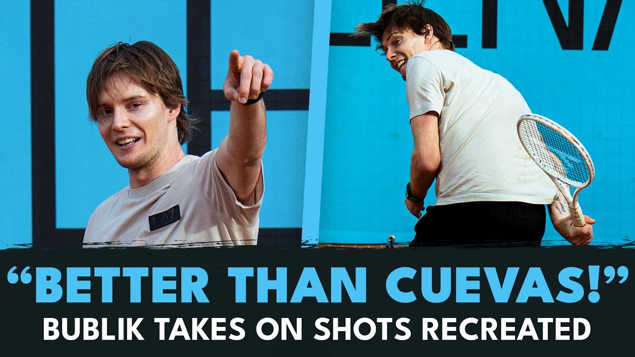 Alexander Bublik Attempts Famous Pablo Cuevas Trickshot | Shots Recreated Madrid Edition! | テニスは ...