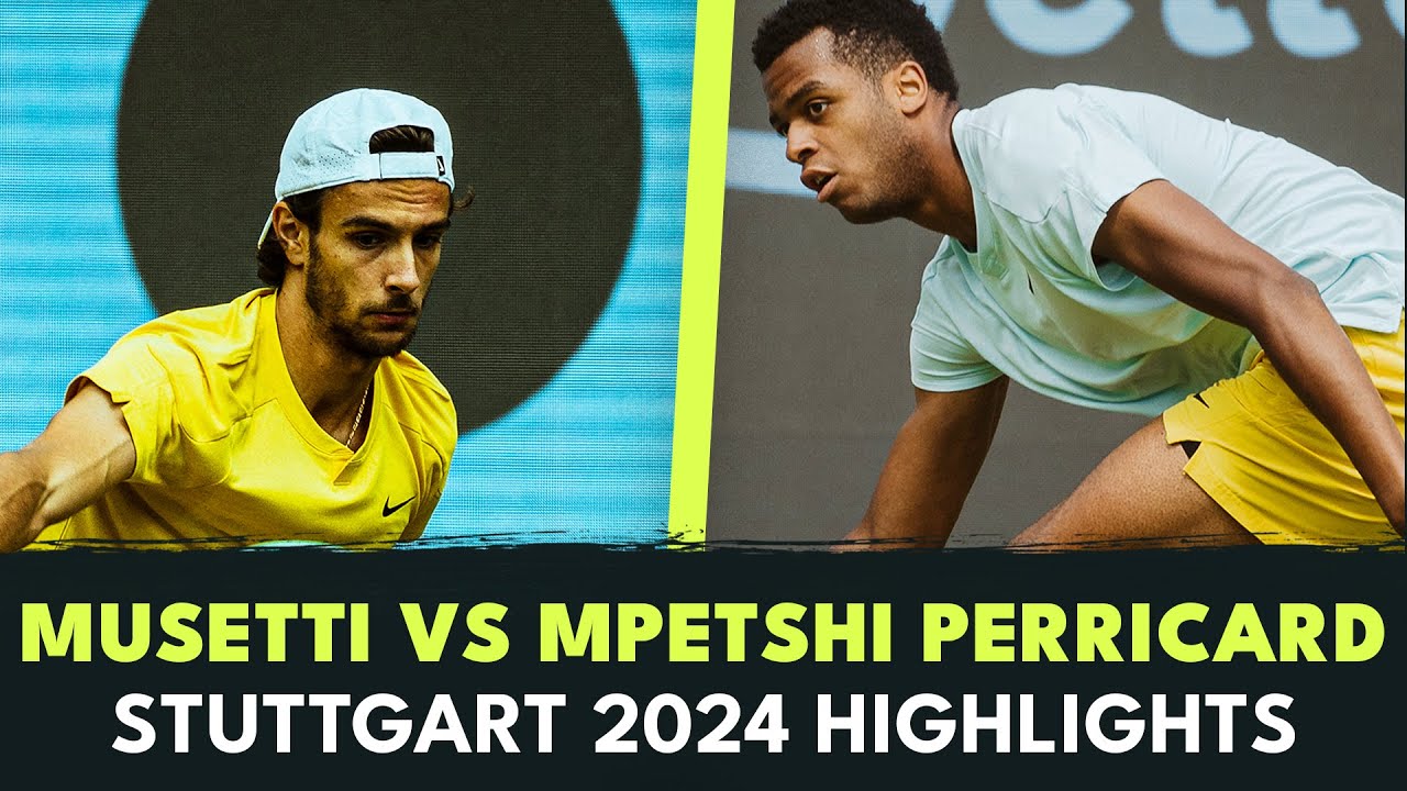 Lorenzo Musetti vs Giovanni Mpetshi Perricard INTENSE Battle | Stuttgart 2024 Highlights | テニスは ...