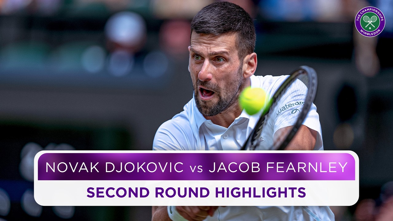Novak survives wildcard scare | Novak Djokovic vs Jacob Fearnley ...