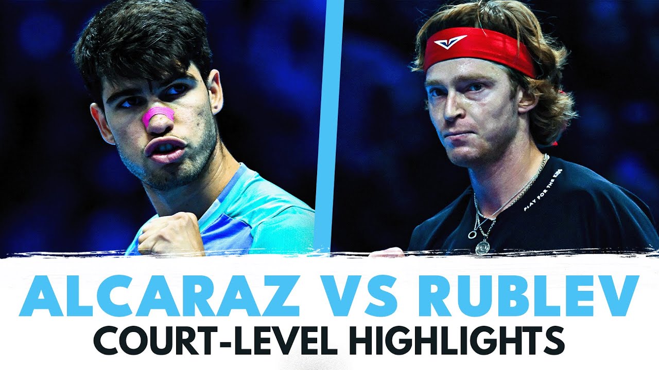 Carlos Alcaraz vs Andrey Rublev Court-Level Highlights | Nitto ATP Finals 2024 | テニスはフラミンゴにまかせろ！