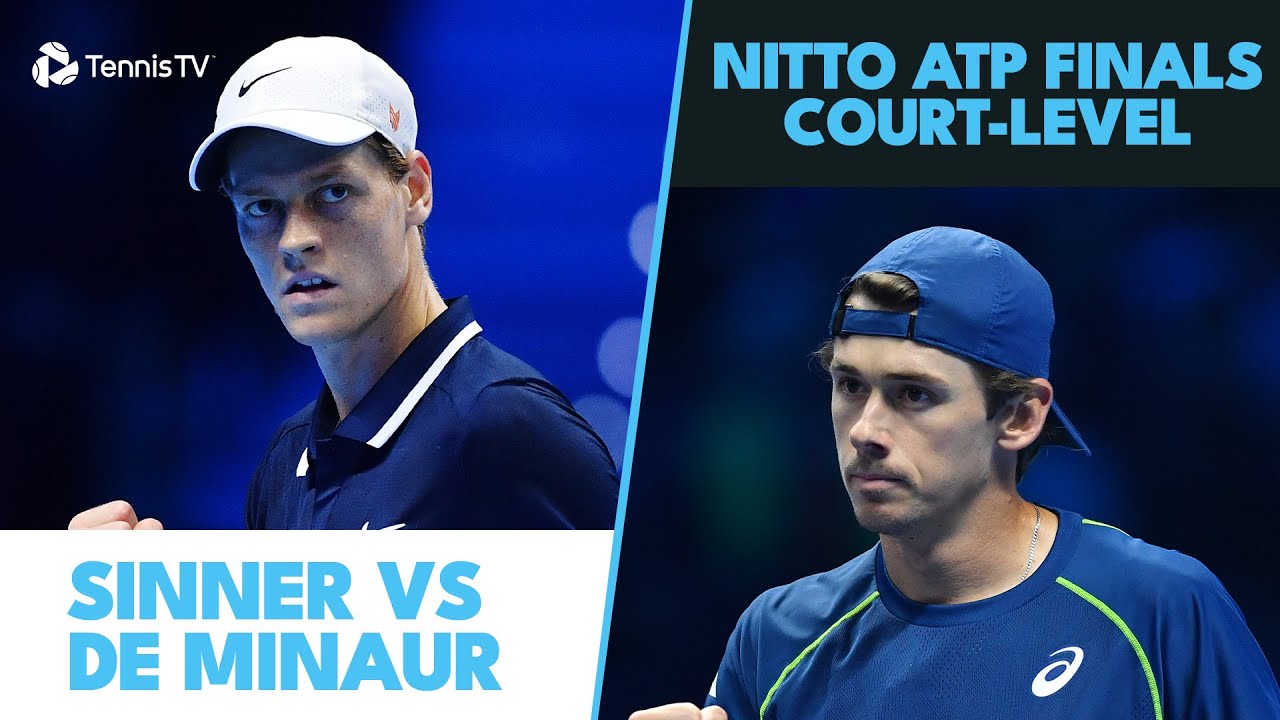 Jannik Sinner vs Alex De Minaur Court Level Highlights | Nitto ATP Finals 2024 | テニスはフラミンゴにまかせろ！