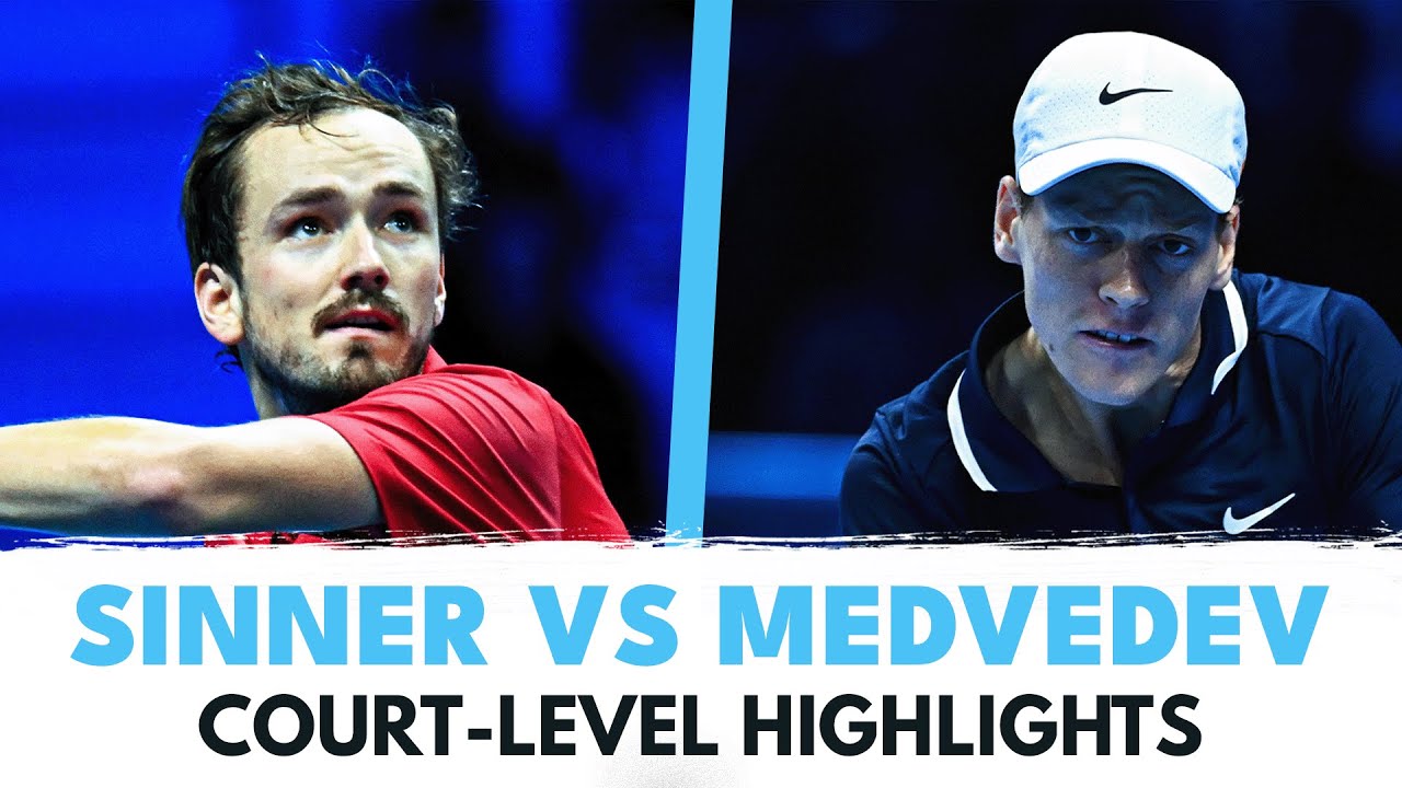 Jannik Sinner vs Daniil Medvedev Court-Level Highlights | Nitto ATP Finals 2024 | テニスはフラミンゴにまかせろ！