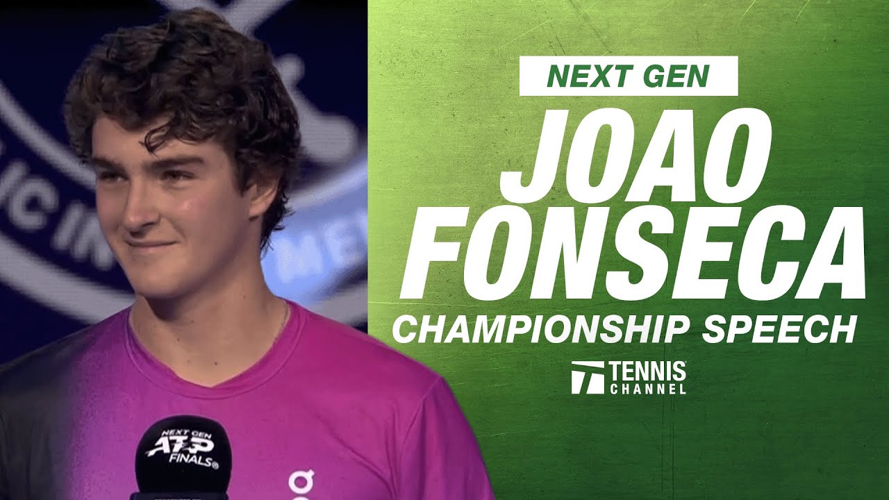 Joao Fonseca Next Gen ATP Finals Champion Speech | 2024 Next Gen ATP Finals Championship | テニスは ...