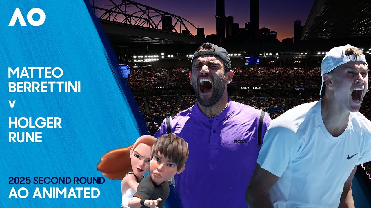 LIVE | Matteo Berrettini v Holger Rune | AO Animated | Australian Open 2025 | テニスはフラミンゴにまかせろ！