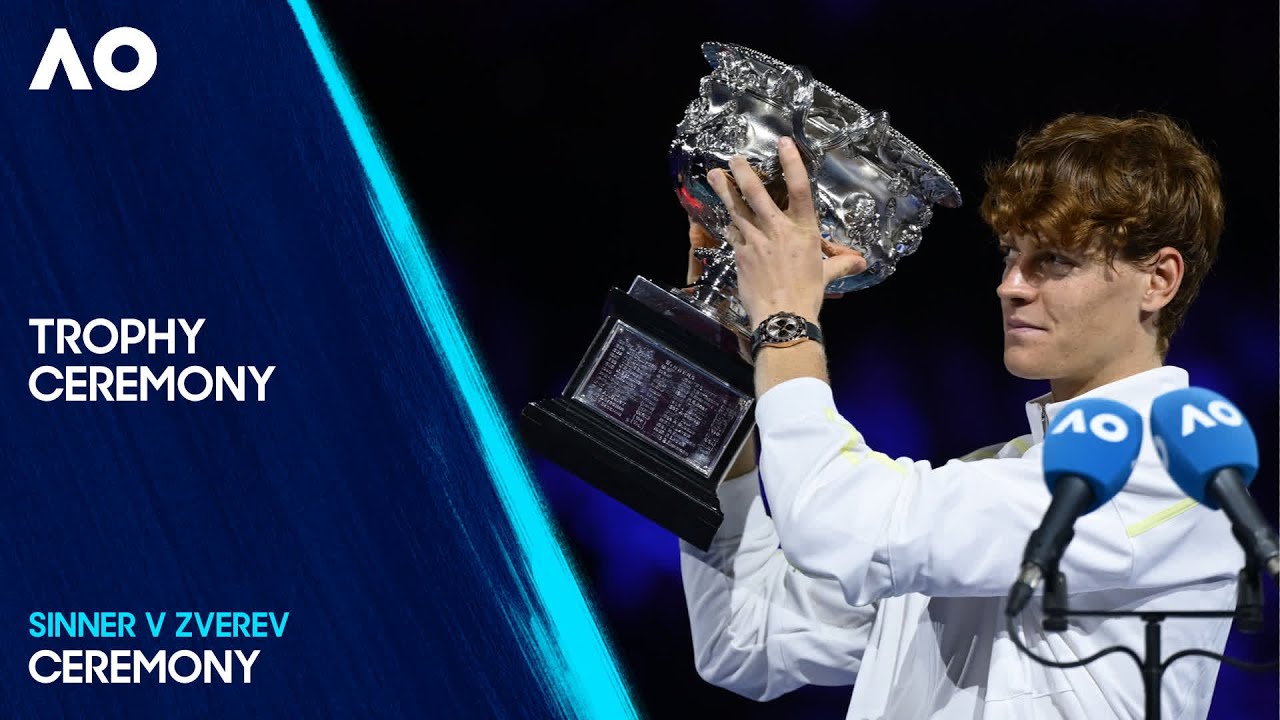 Men’s Singles Trophy Ceremony | Jannik Sinner & Alexander Zverev | Australian Open 2025 | テニスは ...