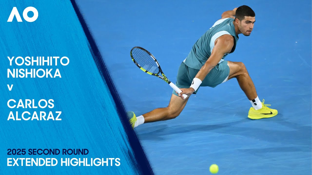 Yoshihito Nishioka v Carlos Alcaraz Extended Highlights | Australian Open 2025 Second Round ...