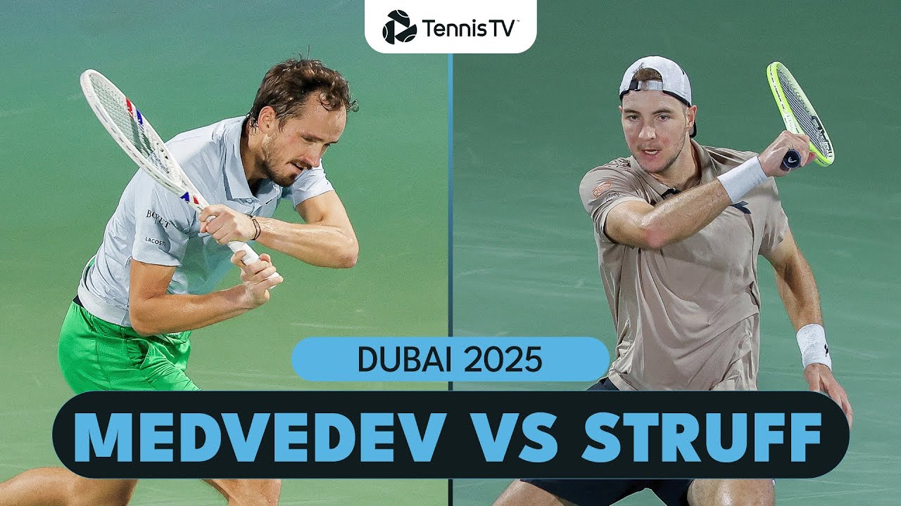 Daniil Medvedev vs Jan Lennard Struff Match Highlights | Dubai 2025 | テニスはフラミンゴにまかせろ！
