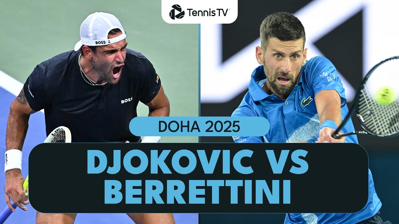 Novak Djokovic vs Matteo Berrettini Highlights | Doha 2025 | テニスはフラミンゴにまかせろ！