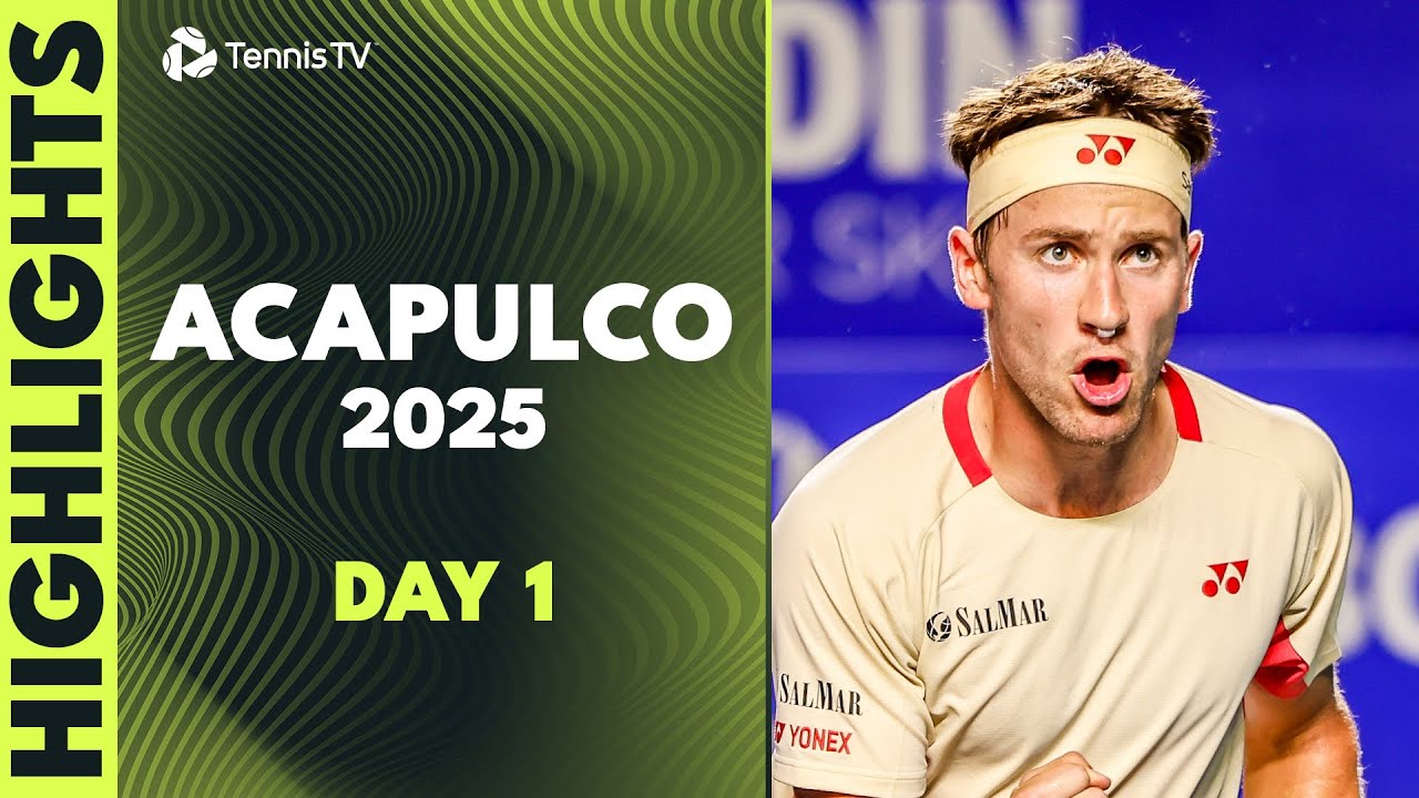 Ruud Faces Rinderknech; Shelton, Cobolli, Mensik & Machac Play | Acapulco 2025 Day 1 Highlights ...