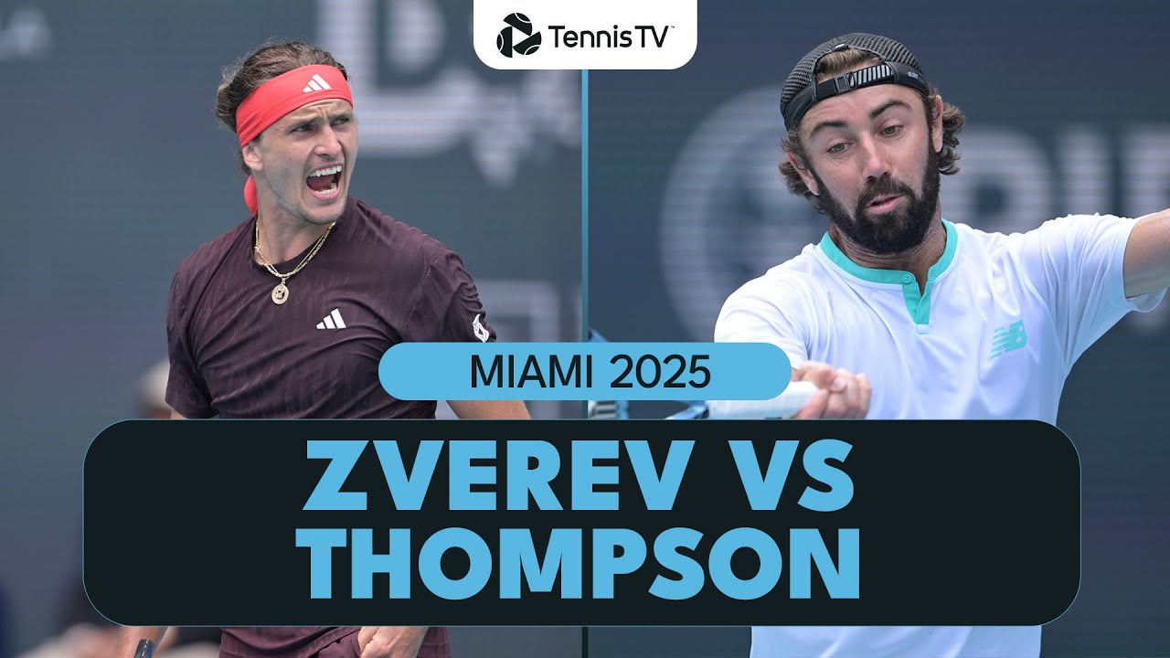 Alexander Zverev Battles Jordan Thompson In Miami Third Round | Miami 2025 Highlights | テニスは ...