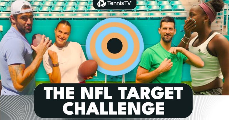 Tennis Stars Take On The NFL Target Challenge In Miami! | テニスはフラミンゴにまかせろ！