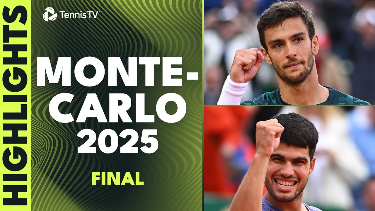 Lorenzo Musetti vs Carlos Alcaraz For The Title | Monte-Carlo 2025 Final Highlights | テニスはフラミンゴに ...