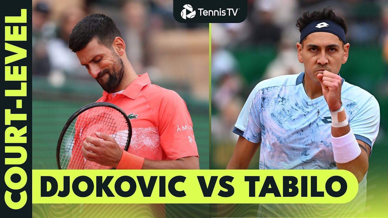Novak Djokovic vs Alejandro Tabilo Court-Level Highlights | Monte-Carlo 2025 | テニスはフラミンゴにまかせろ！