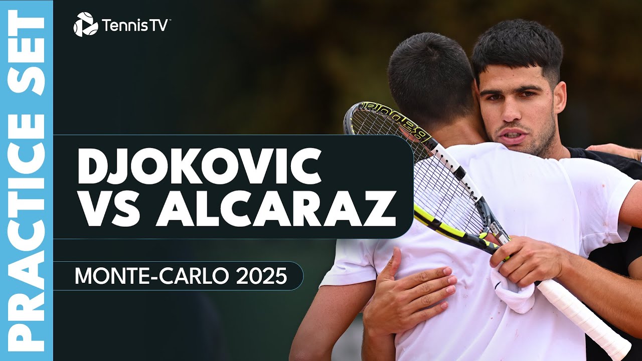 Novak Djokovic vs Carlos Alcaraz Practice Set | Monte-Carlo 2025 Highlights | テニスはフラミンゴにまかせろ！