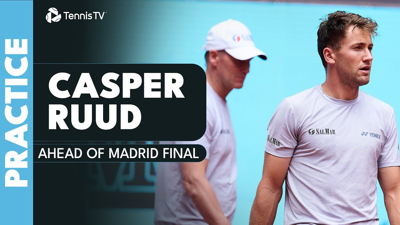 Casper Ruud Practice Before 2025 Madrid Final With Jack Draper | テニスは ...