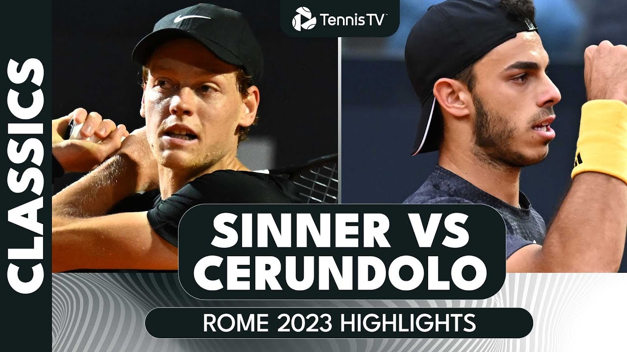 Jannik Sinner vs Francisco Cerundolo Battle | Rome 2023 Extended ...
