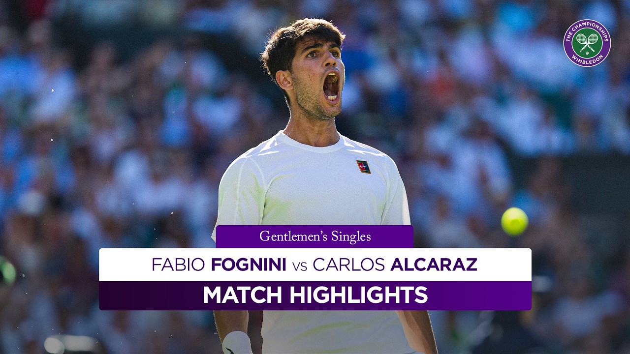 Alcaraz pushed in five set THRILLER | Fabio Fognini vs Carlos Alcaraz | Highlights | Wimbledon ...