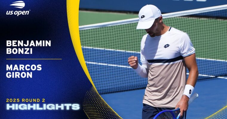 Benjamin Bonzi vs. Marcos Giron Highlights | 2025 US Open Round 2 | テニス ...