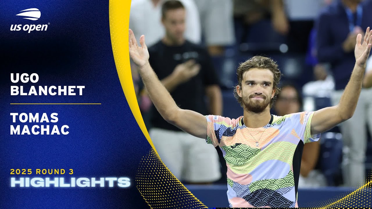 Ugo Blanchet vs. Tomas Machac Highlights | 2025 US Open Round 3 | テニスはフラミンゴにまかせろ！