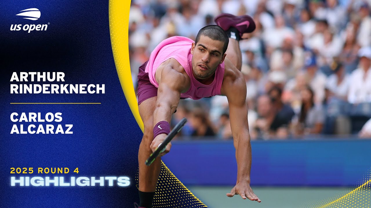 Arthur Rinderknech vs. Carlos Alcaraz Highlights | 2025 US Open Round 4 ...